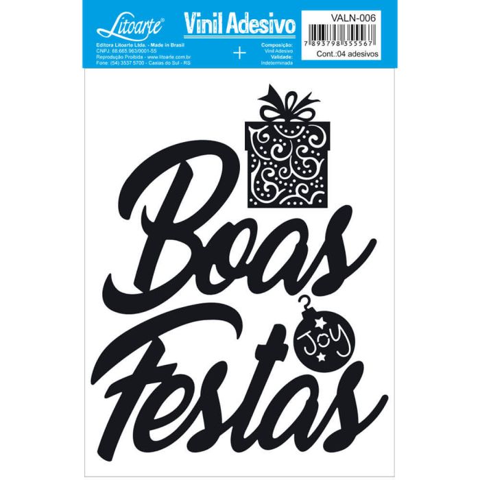 Adesivo em Vinil Litoarte Natal Boas Festas VALN-006